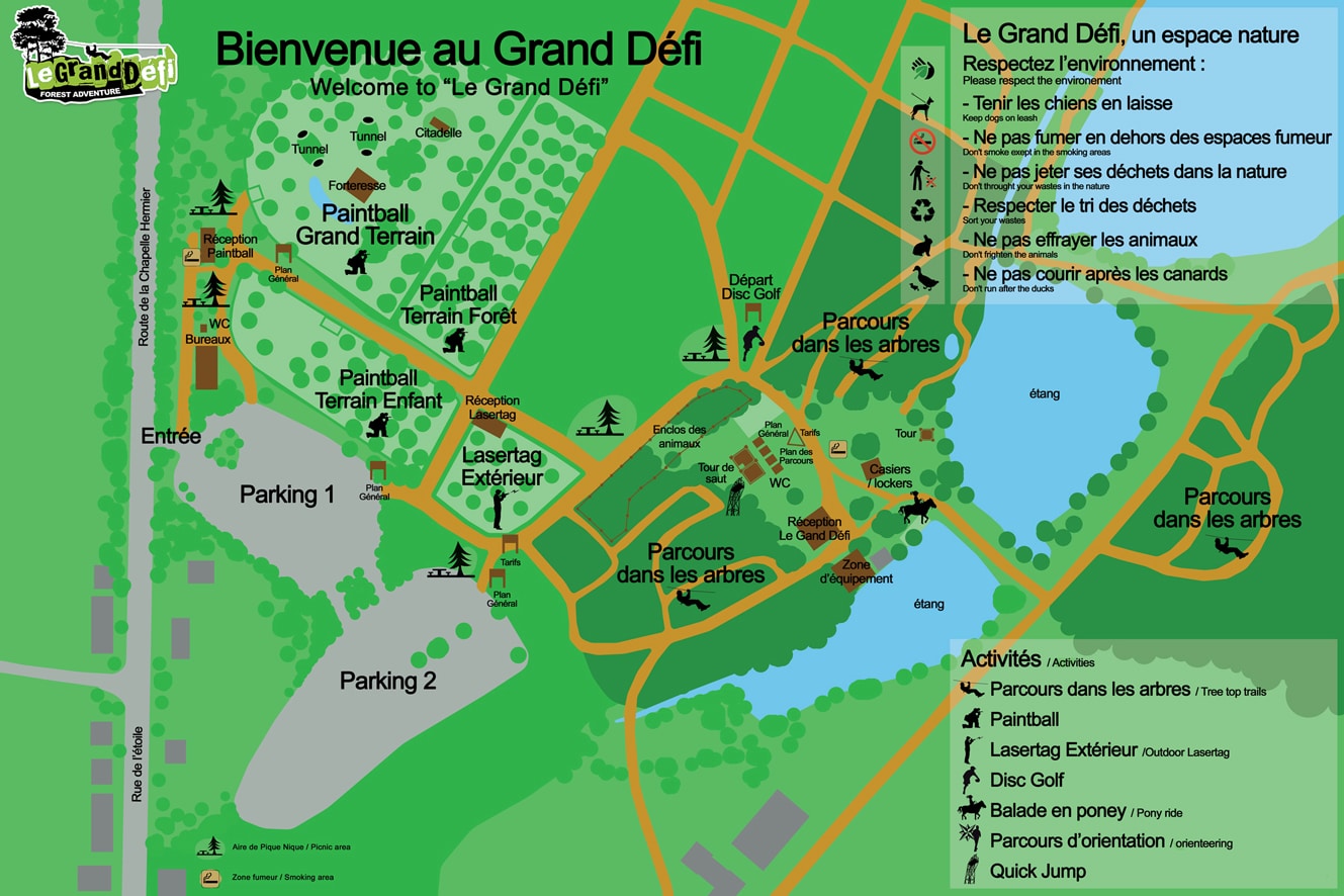 Le Grand Defi Plan du parc - Le Grand Defi